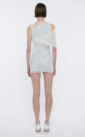 Christopher Esber Calla Lace Veil Silk Mini Dress