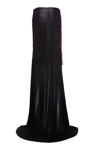 Christopher Esber Lattice Beaded Mullet Silk Midi Skirt