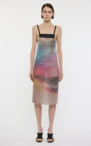 Christopher Esber Droplet Pebble Scoop Back Silk Midi Dress