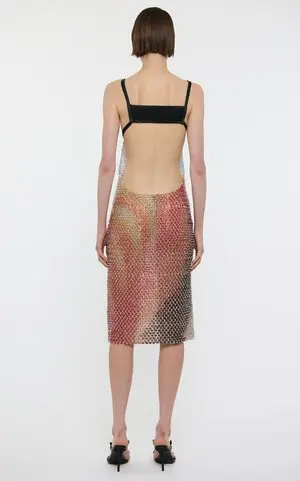 Christopher Esber Droplet Pebble Scoop Back Silk Midi Dress