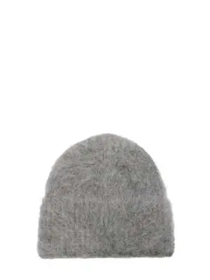 TOTEME Fuzzy Knit Beanie - Grey
