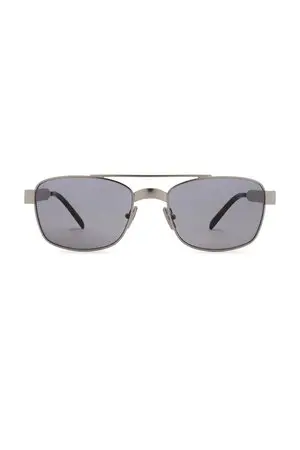 Miu Miu Miu Miu Rectangle Sunglasses In Metallic Silver Silver