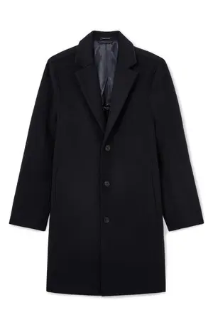 REISS Knight Wool Blend Epsom Coat - Navy