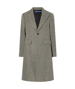 Polo Ralph Lauren Herringbone Wool-blend Twill Coat - Black
