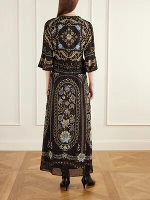 Farm Rio Daniela Ruffled Printed Embroidered Crepe Maxi Dress - Multi