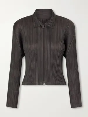 Issey Miyake Plissé Satin Jacket - Gray