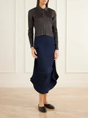 Issey Miyake Plissé Satin Jacket - Gray