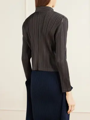Issey Miyake Plissé Satin Jacket - Gray