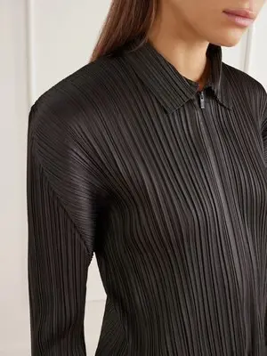 Issey Miyake Plissé Satin Jacket - Gray