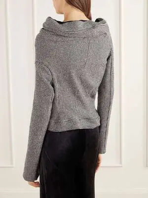 Junya Watanabe Asymmetric Houndstooth Wool-blend Jacket - Multi