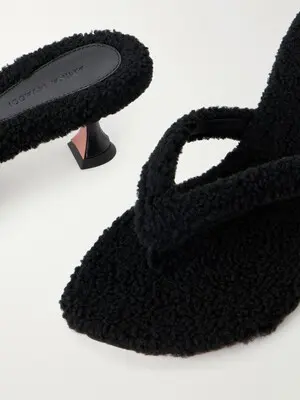 Amina Muaddi Juliette 45 Shearling Thong Sandals