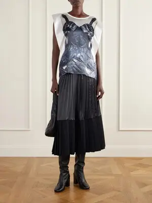 Junya Watanabe Deconstructed Printed Twill T-shirt