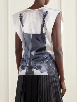 Junya Watanabe Deconstructed Printed Twill T-shirt