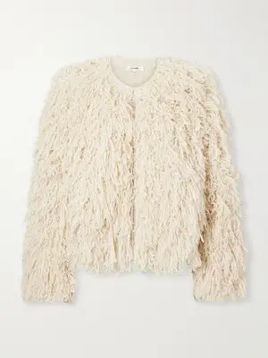 FRAME The Fringe Alpaca Wool-blend Jacket - Neutrals