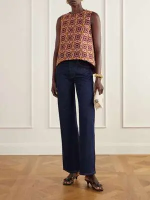La DoubleJ La Scala Jacquard-twill Top