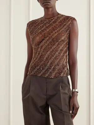 TWP Beaded Open-knit Tank