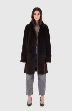 HISO Valry Reversible Genuine Shearling Coat