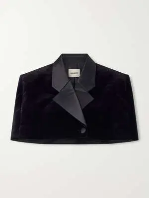 Khaite Ilora Double-breasted Velvet Cotton-blend Evening Jacket