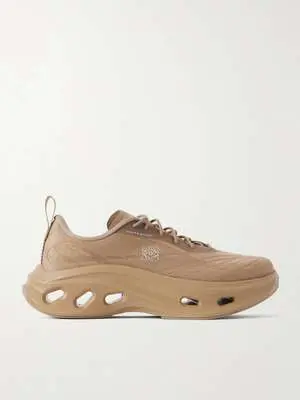 Loewe On Cloudtilt Rubber-trimmed Mesh Sneakers - Beige