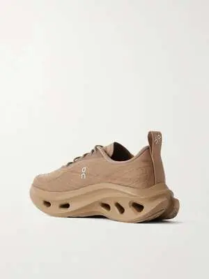 Loewe On Cloudtilt Rubber-trimmed Mesh Sneakers - Beige