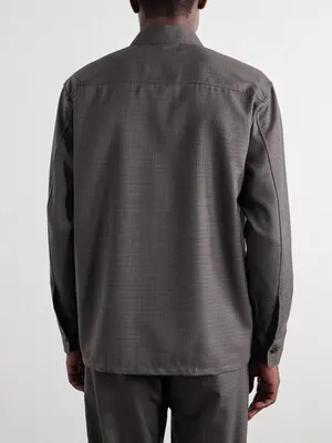 Nn07 Freddy 10071 Checked Basketweave Wool-blend Shirt