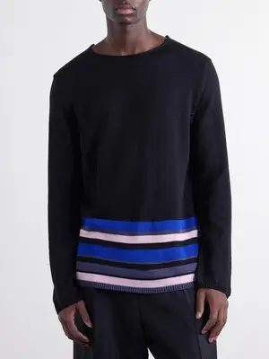 Comme Des Garçons Striped Wool-blend Gauze Sweater