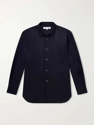 Comme Des Garçons Wool-blend Flannel Shirt - Navy