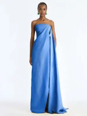 Oscar De La Renta Strapless Drape Gown