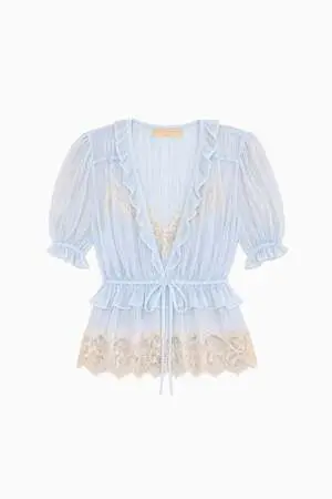 Ulla Johnson Selene Puff Sleeve Top - Hydrangea
