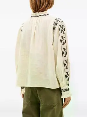 Ba&sh Pidma Embroidered Ruffled Blouse