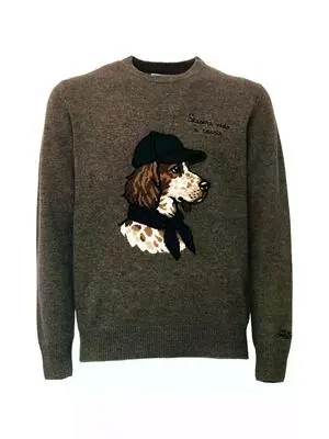 MC2 SAINT BARTH Heron Donegal Dog-intarsia Sweater