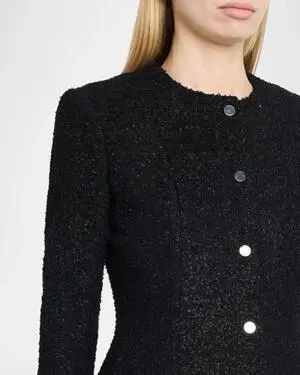 Maria Mcmanus Wool-blend Peplum-hem Jacket - Black