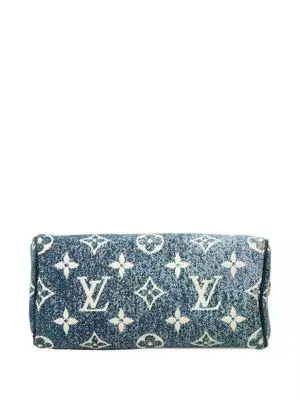 LOUIS VUITTON 2010-2026 Monogram Jacquard Denim Nano Speedy Bandouliere Satchel