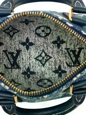 LOUIS VUITTON 2010-2026 Monogram Jacquard Denim Nano Speedy Bandouliere Satchel
