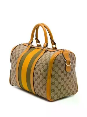 Gucci 2016-2026 Medium Gg Canvas Web Joy Boston Bag Satchel - Neutrals