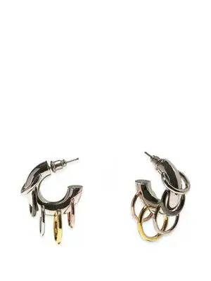 PANCONESI Pierced Crystal Hoop Earrings - Silver