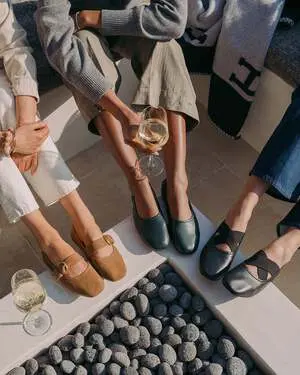 Beek Swan Leather Ballet Shoe