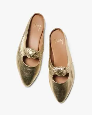 Beek Noddy Leather Ballet Mule - Metallic