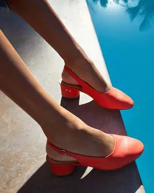 Beek Lora Leather Ballet Slingback Heel