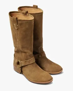 Beek Kestrel Suede Tall Boot With Removable Strap - Tan
