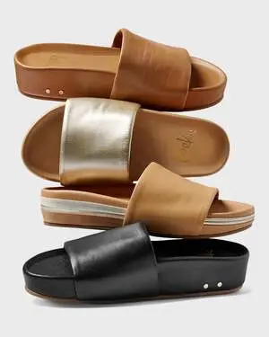 Beek Pelican Stripe Leather Platform Sandal