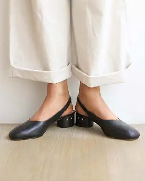 Beek Lora Leather Ballet Slingback Heel