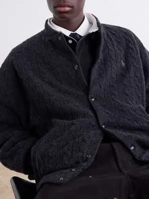 Polo Ralph Lauren Cable-knit Wool And Cashmere-blend Blouson Jacket
