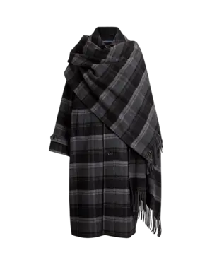 Polo Ralph Lauren Plaid Wool Scarf-collar Coat