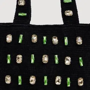 Sandro Knit Bag With Stones