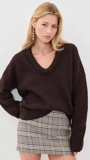 REFORMATION Jonie Cashmere Oversized Scoop Neck Sweater