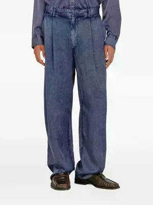 DIESEL® Wide Leg Viscose Denim Effect Trousers