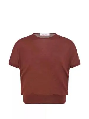 Another Tomorrow Short-sleeve Knit Top