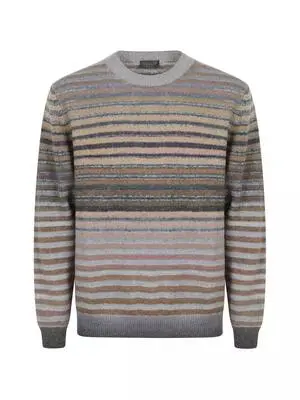 DONDUP Striped Crew-neck Sweater - Grey