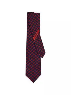 FERRAGAMO Gancini Jacquard Tie - Blue
